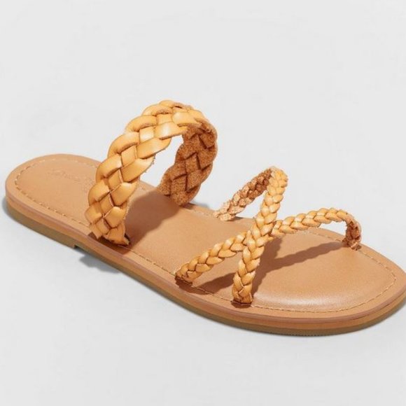 Universal Thread | Shoes | Womens Hilda Braided Strappy Footbed Sandals ...